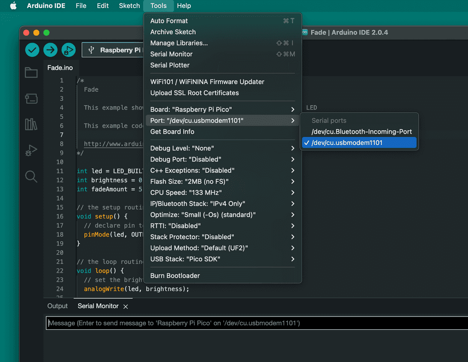 Programming the Raspberry Pi Pico in Arduino IDE on a Mac | Jay Gould